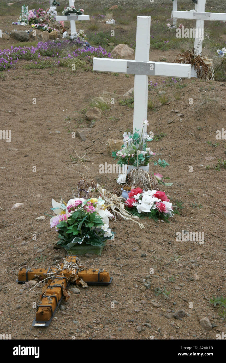 Cross in Cemetery in Iqaluit Nunavut Stock Photo - Alamy