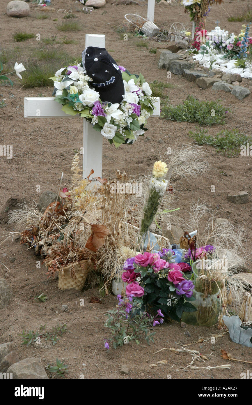 Cross in Cemetery in Iqaluit Nunavut Stock Photo - Alamy
