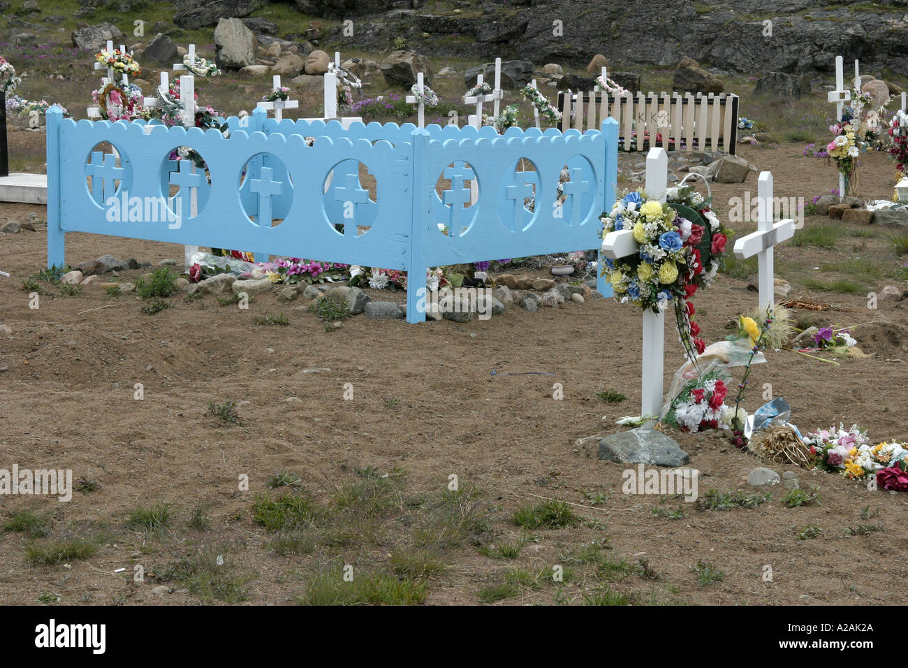Cross in Cemetery in Iqaluit Nunavut Stock Photo - Alamy
