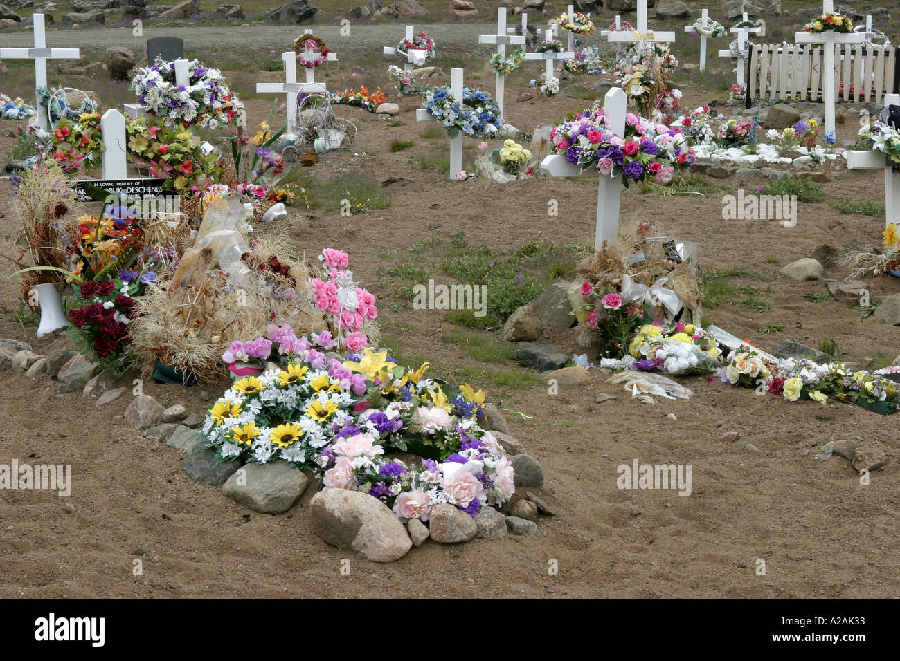 Cross in Cemetery in Iqaluit Nunavut Stock Photo - Alamy
