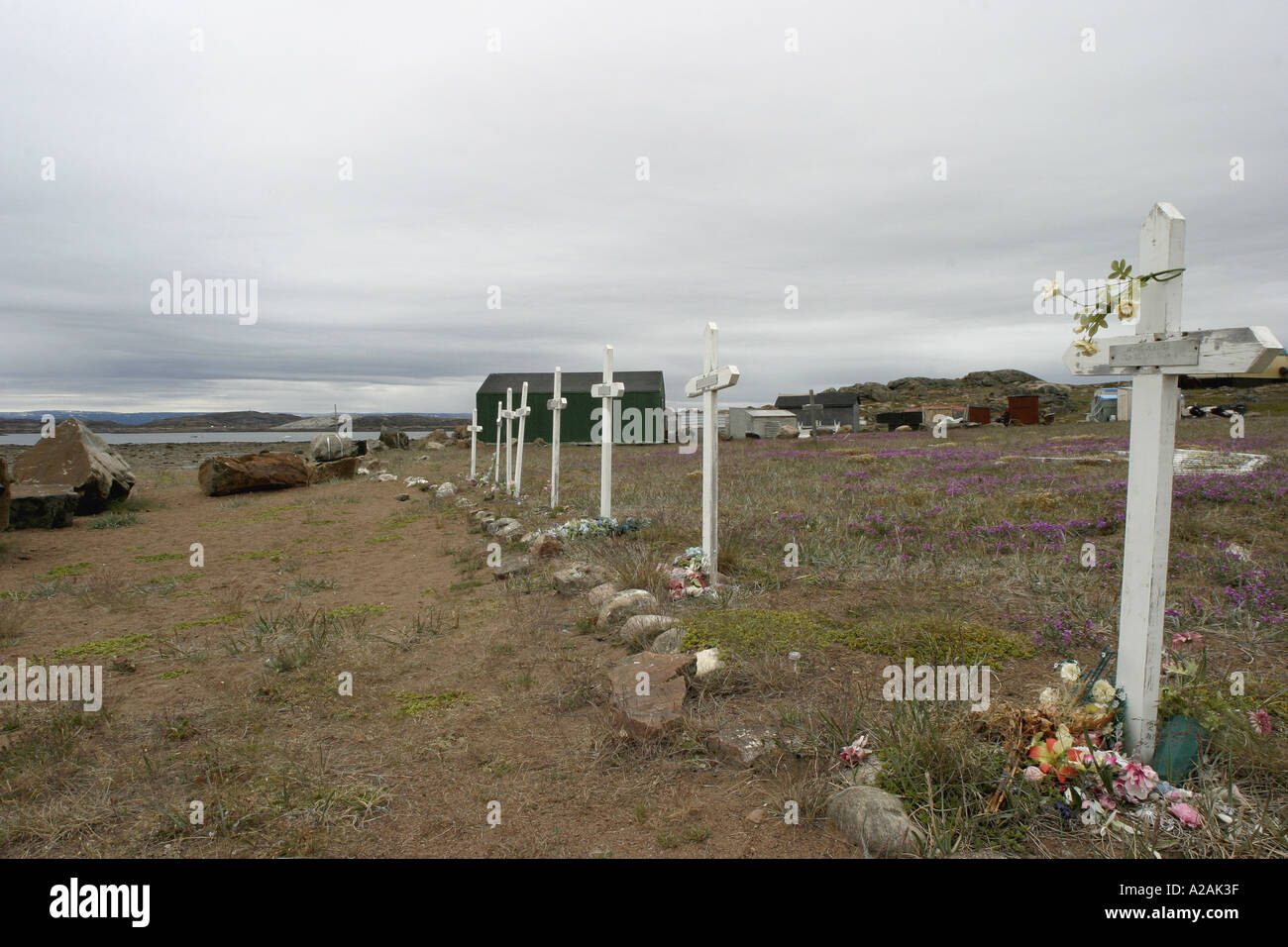 Cross in Cemetery in Iqaluit Nunavut Stock Photo - Alamy