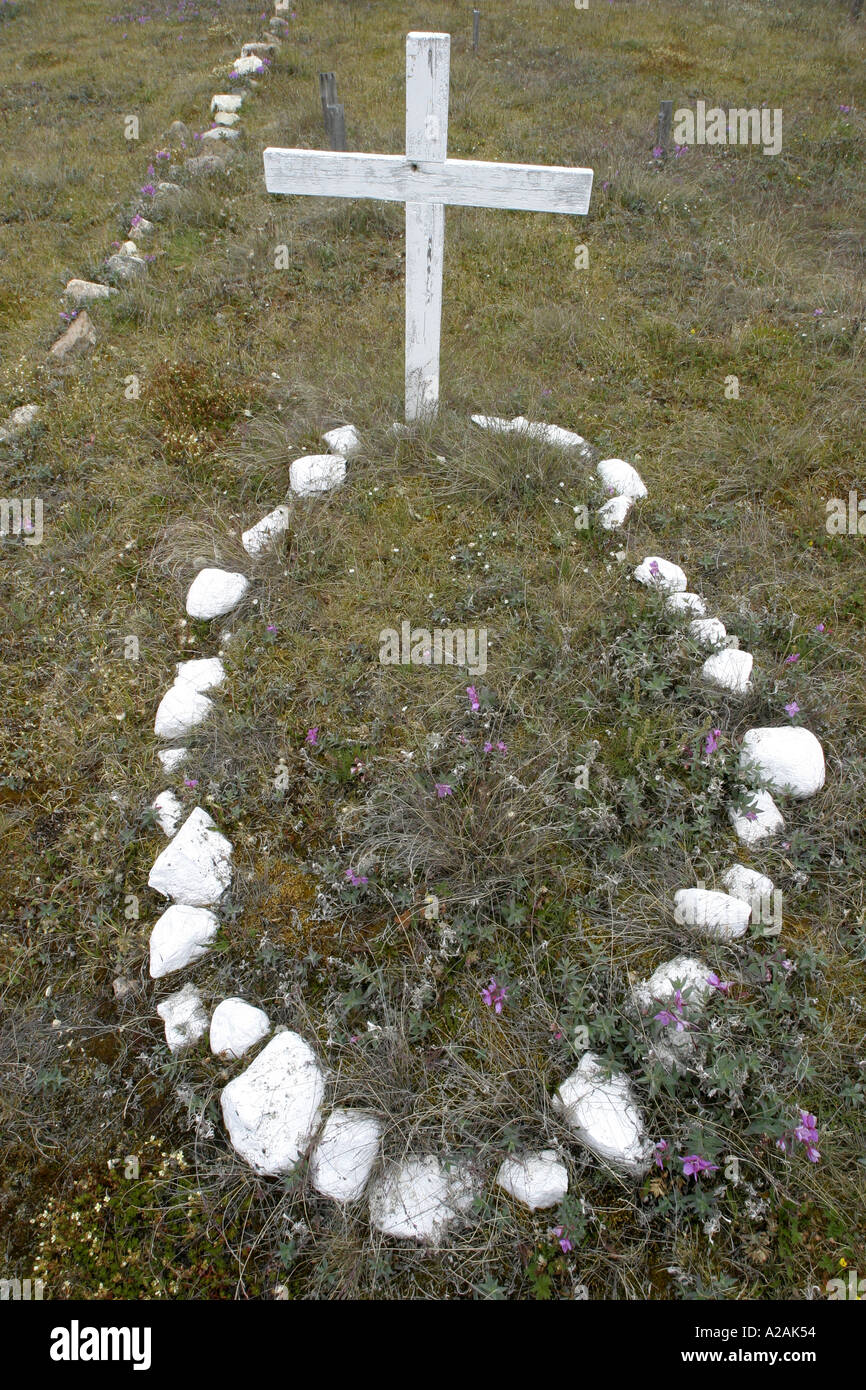 Cross in Cemetery in Iqaluit Nunavut Stock Photo - Alamy