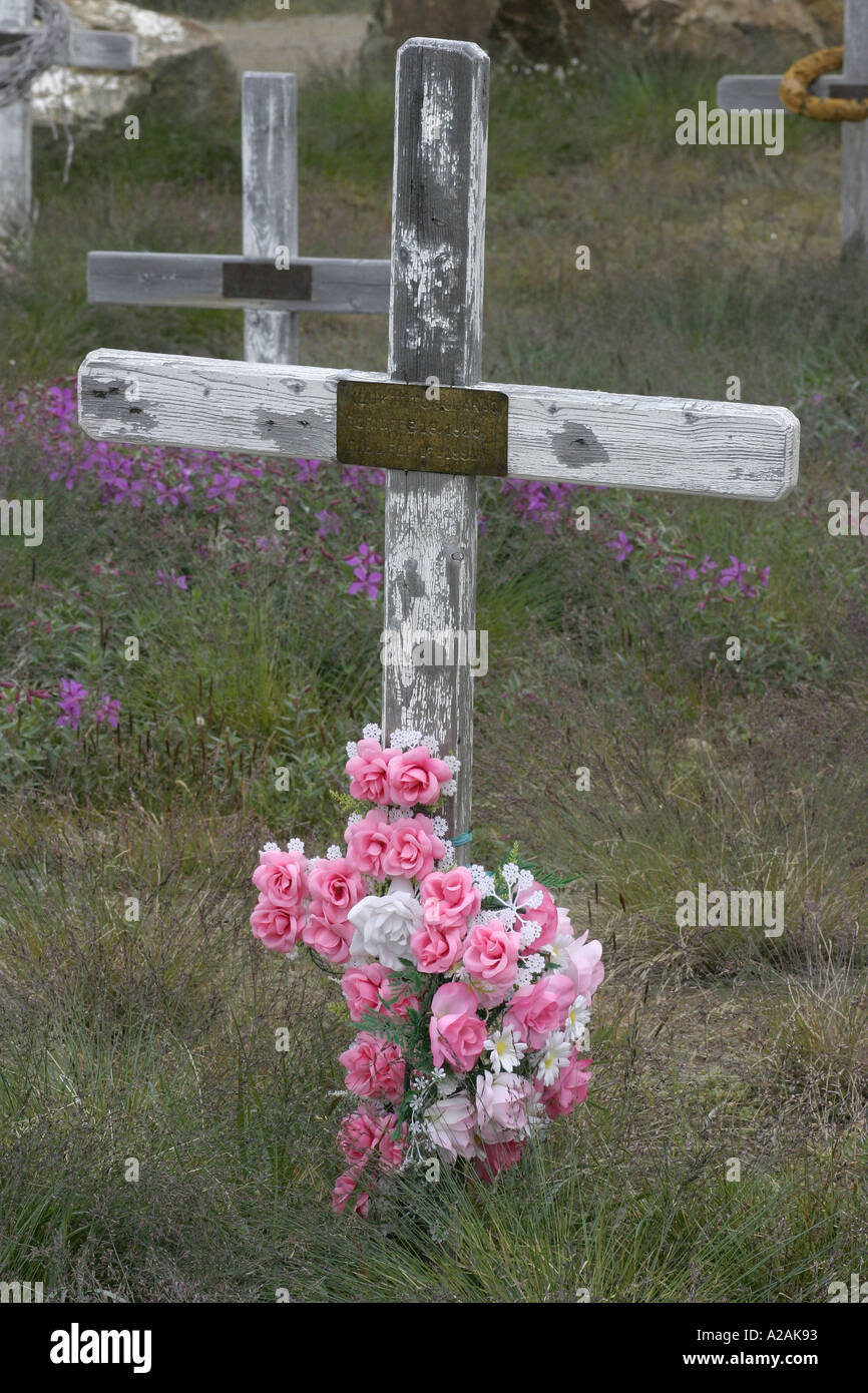 Cross in Cemetery in Iqaluit Nunavut Stock Photo - Alamy