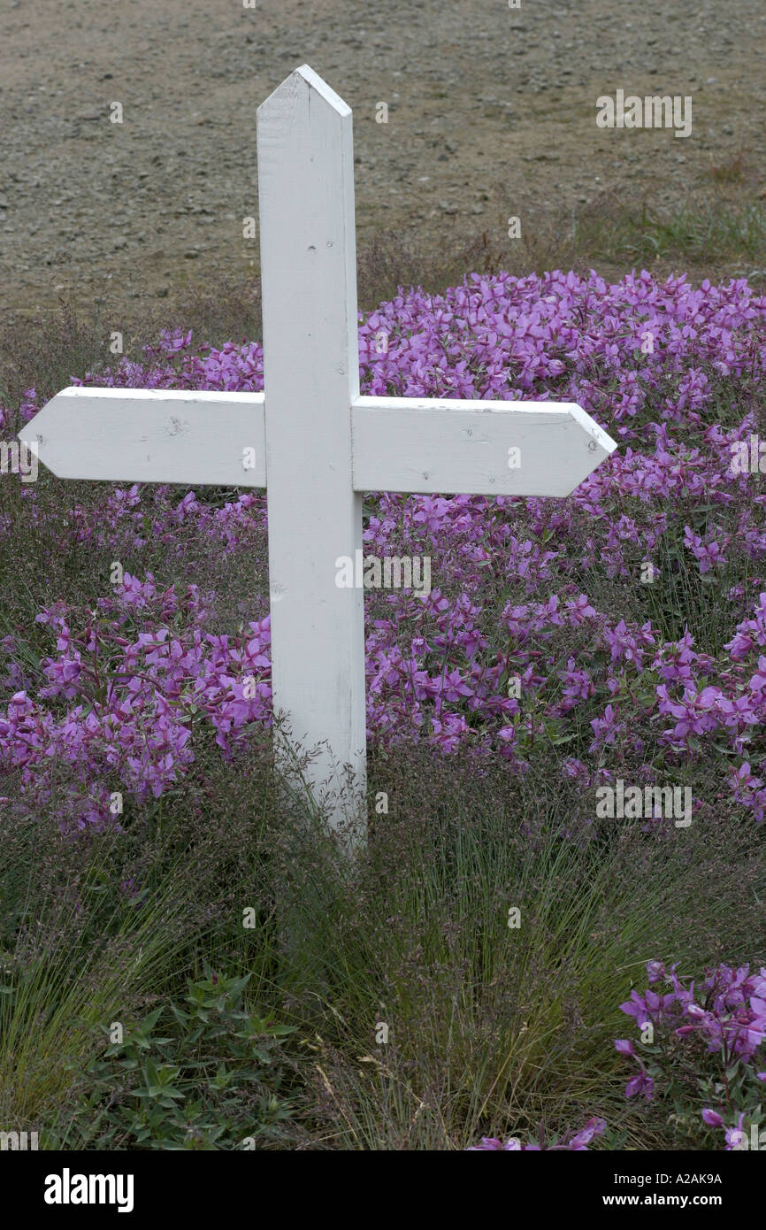 Cross in Cemetery in Iqaluit Nunavut Stock Photo - Alamy
