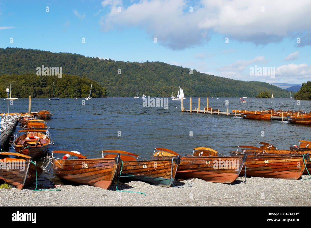 Rowing boats at Windermere on Lake Windermere Stock Photo - Alamy