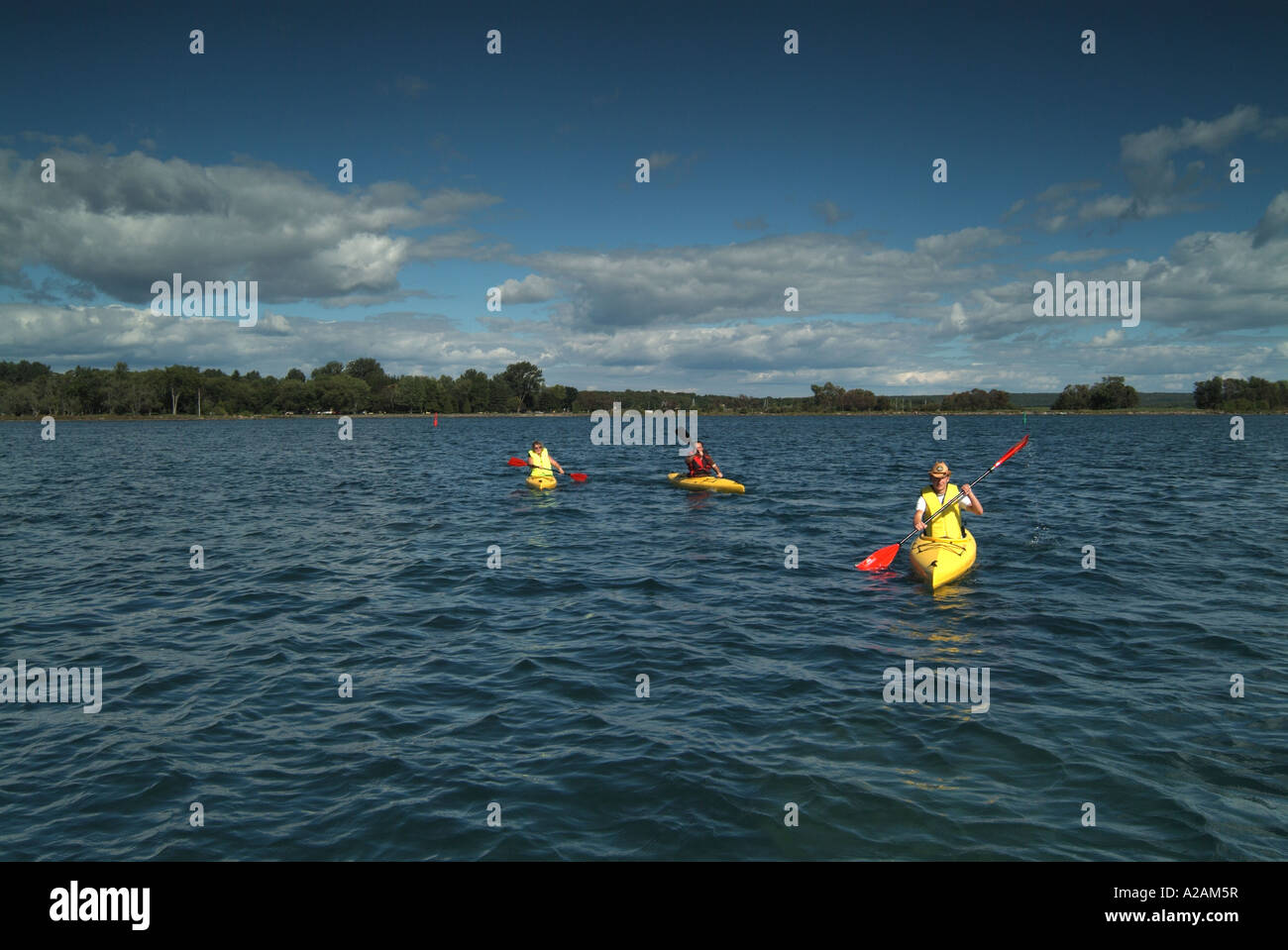 Kayaking in Lake Huron Stock Photo - Alamy