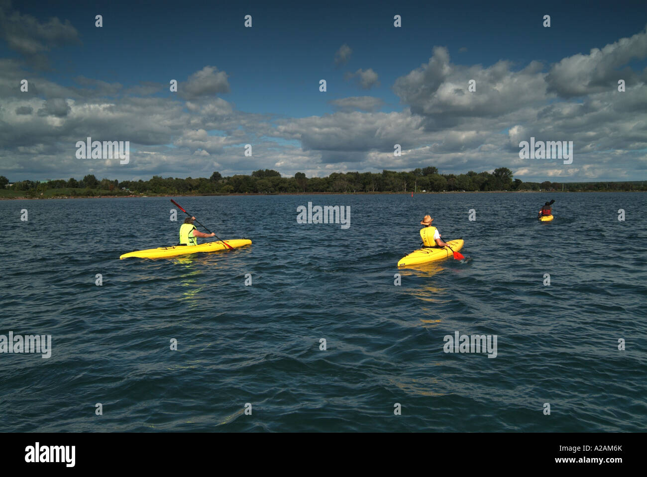 Kayaking in Lake Huron Stock Photo - Alamy