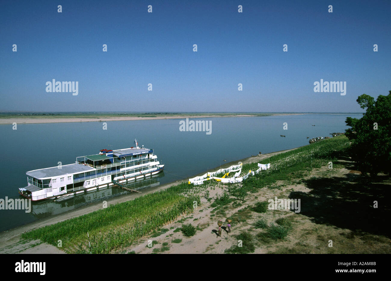 Myanmar Burma central Pagan Bagan Irrawaddy Princess floating hotel on ...
