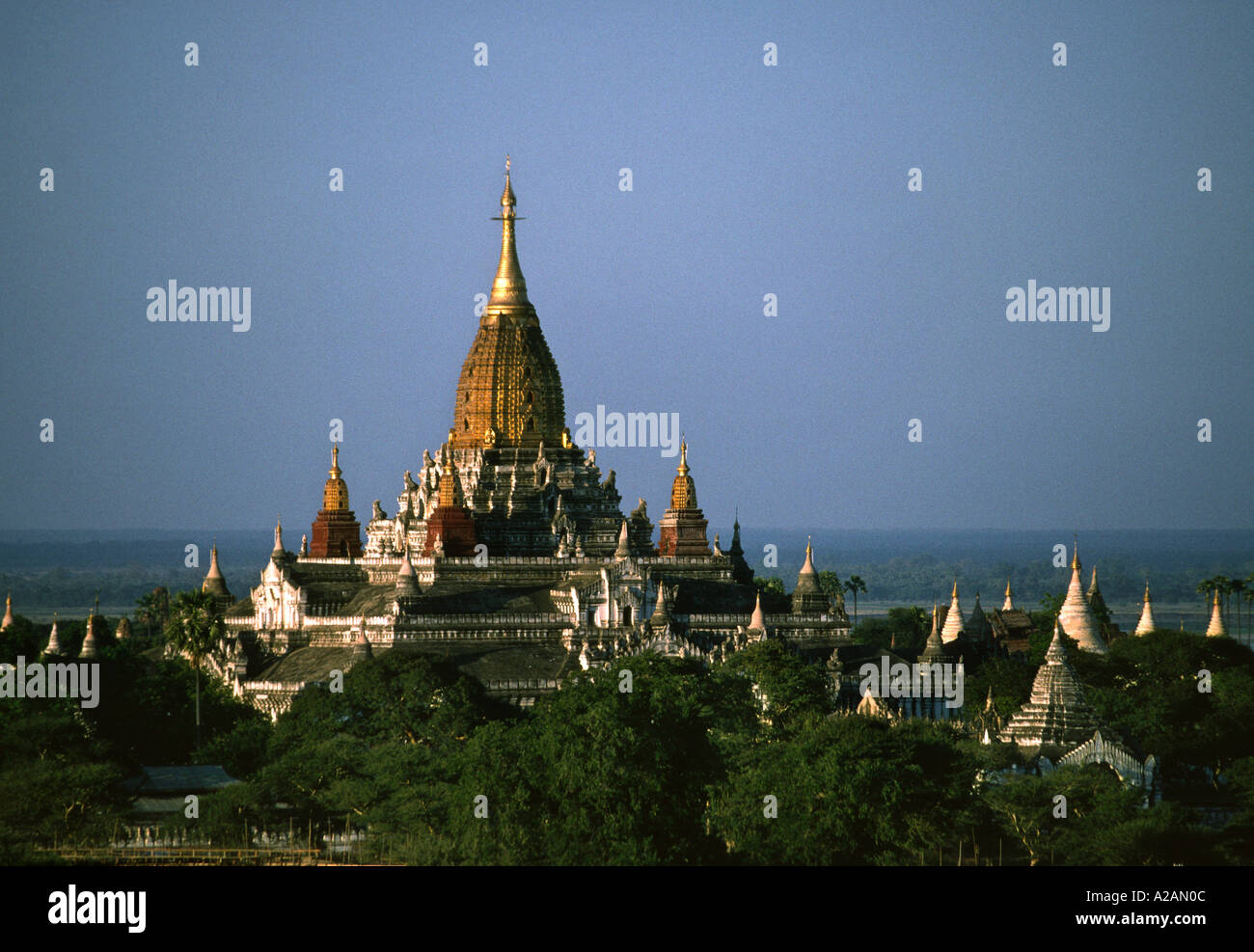 Myanmar Burma Pagan Bagan Ananda Temple from Mingalazedi Pagoda at ...