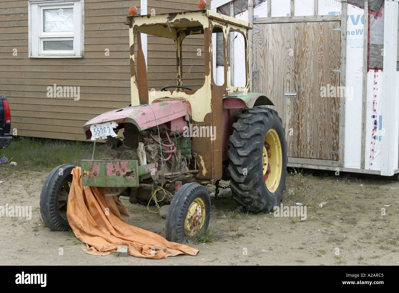 wrecked tractor Iqaluit Baffin Island Nunavut Stock Photo - Alamy