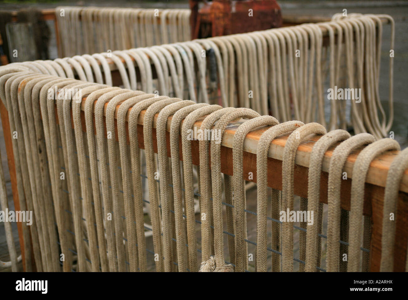 rope drying over timber fence Stock Photo - Alamy