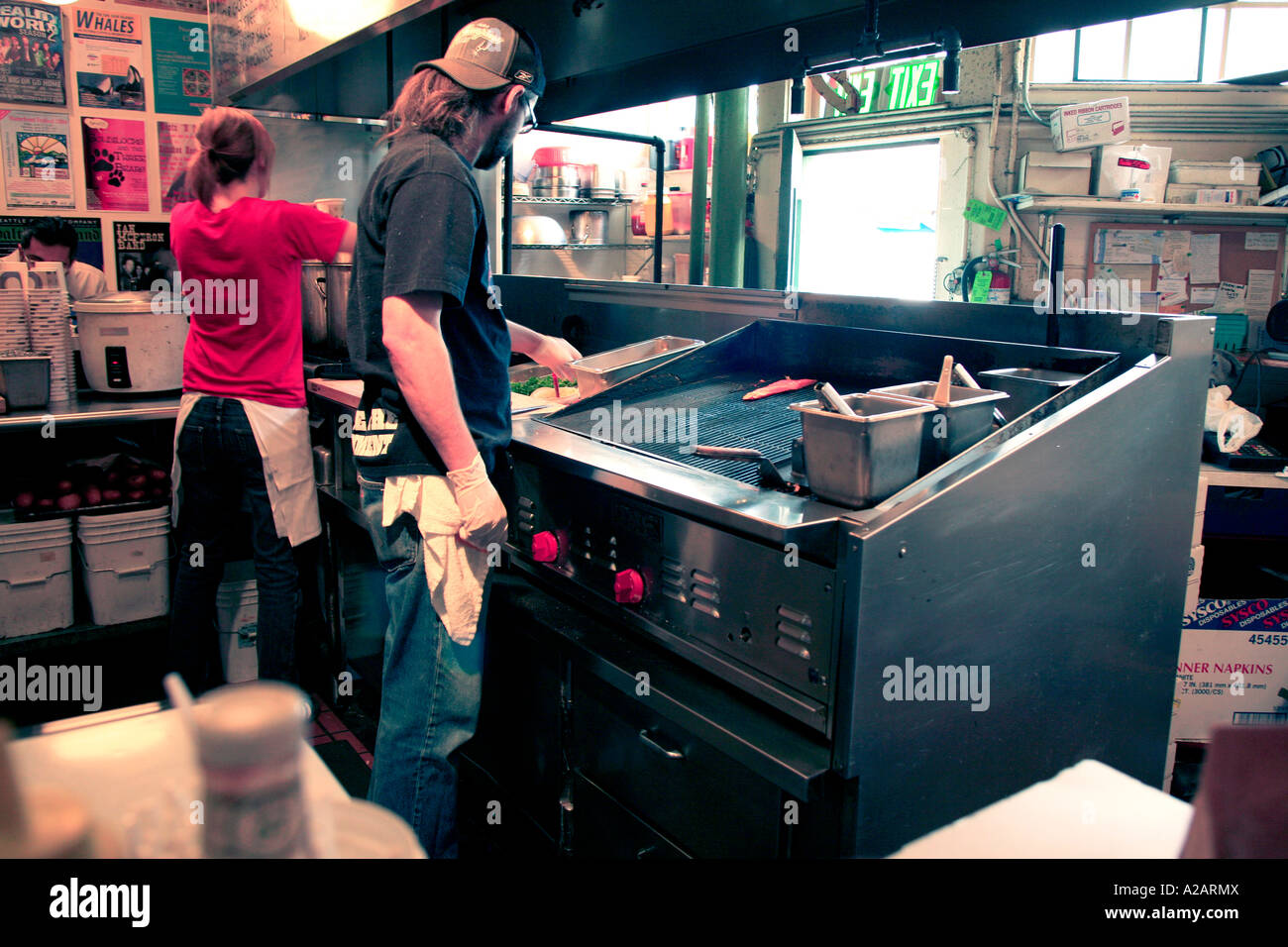 small fast food outlet in historical marketplace Stock Photo - Alamy