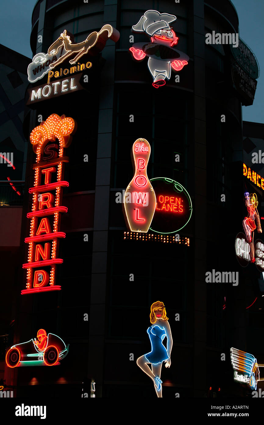 historical neon signs , fremont street, las vegas, nevada Stock Photo ...