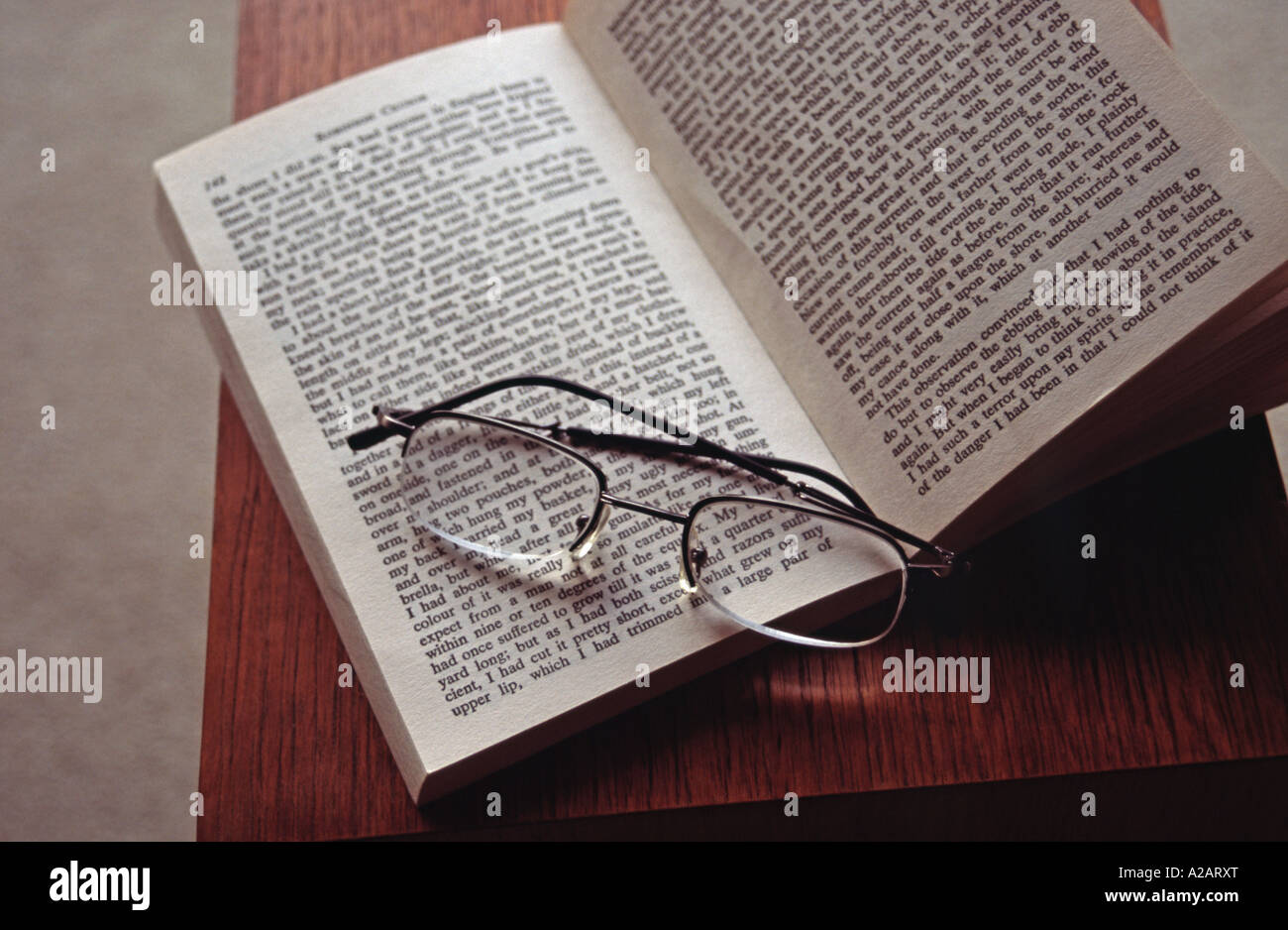 Book and glasses Stock Photo - Alamy
