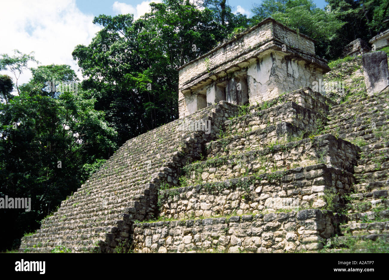 One of the temples at the Mayan site of Bonampak in the Lacandon in ...