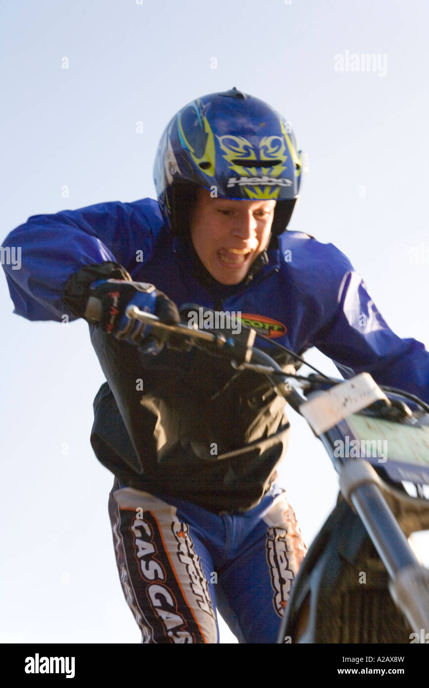 A rider from the Waterside Motorcycle Trials club takes part in a ...