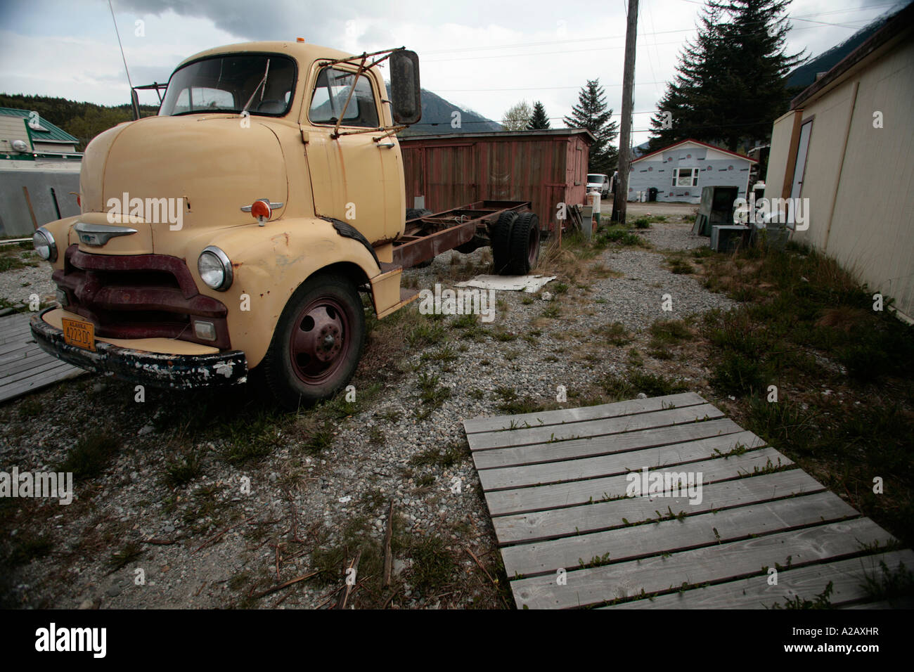 Rotting truck, Skagway, Alaska Stock Photo - Alamy