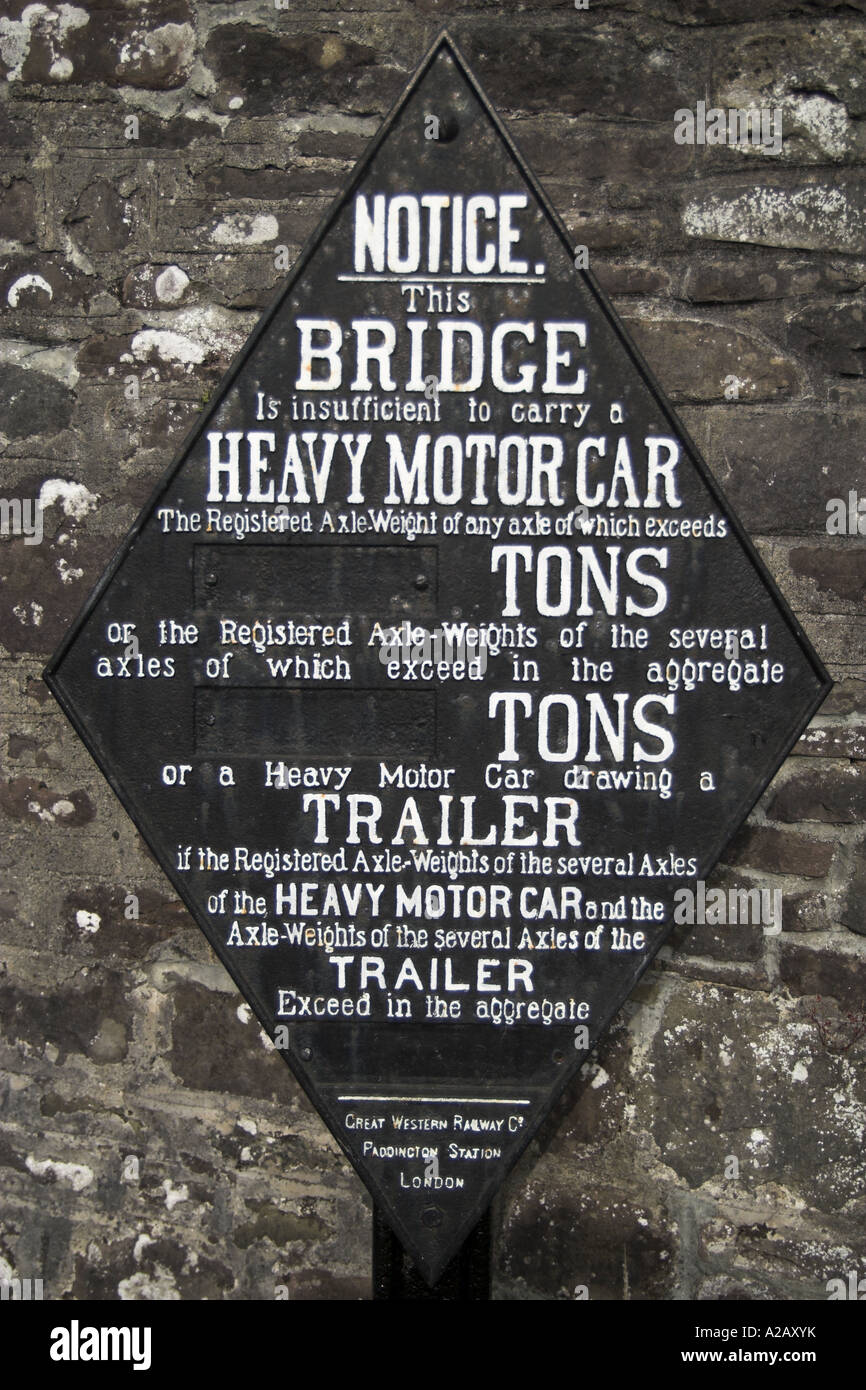 Sign on bridge over brecon canal Stock Photo - Alamy