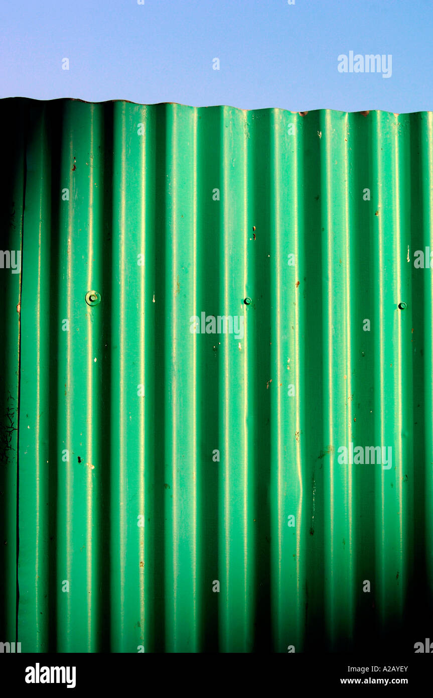 Corrugated Fence,Acting As A Wall & A Barrier Stock Photo - Alamy
