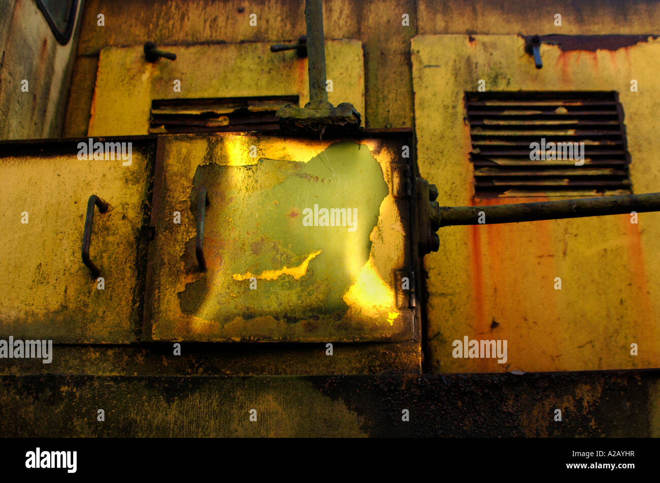 Eroding Metal Surfaces,Featuring A Section Of An Old Industrial Diesel ...