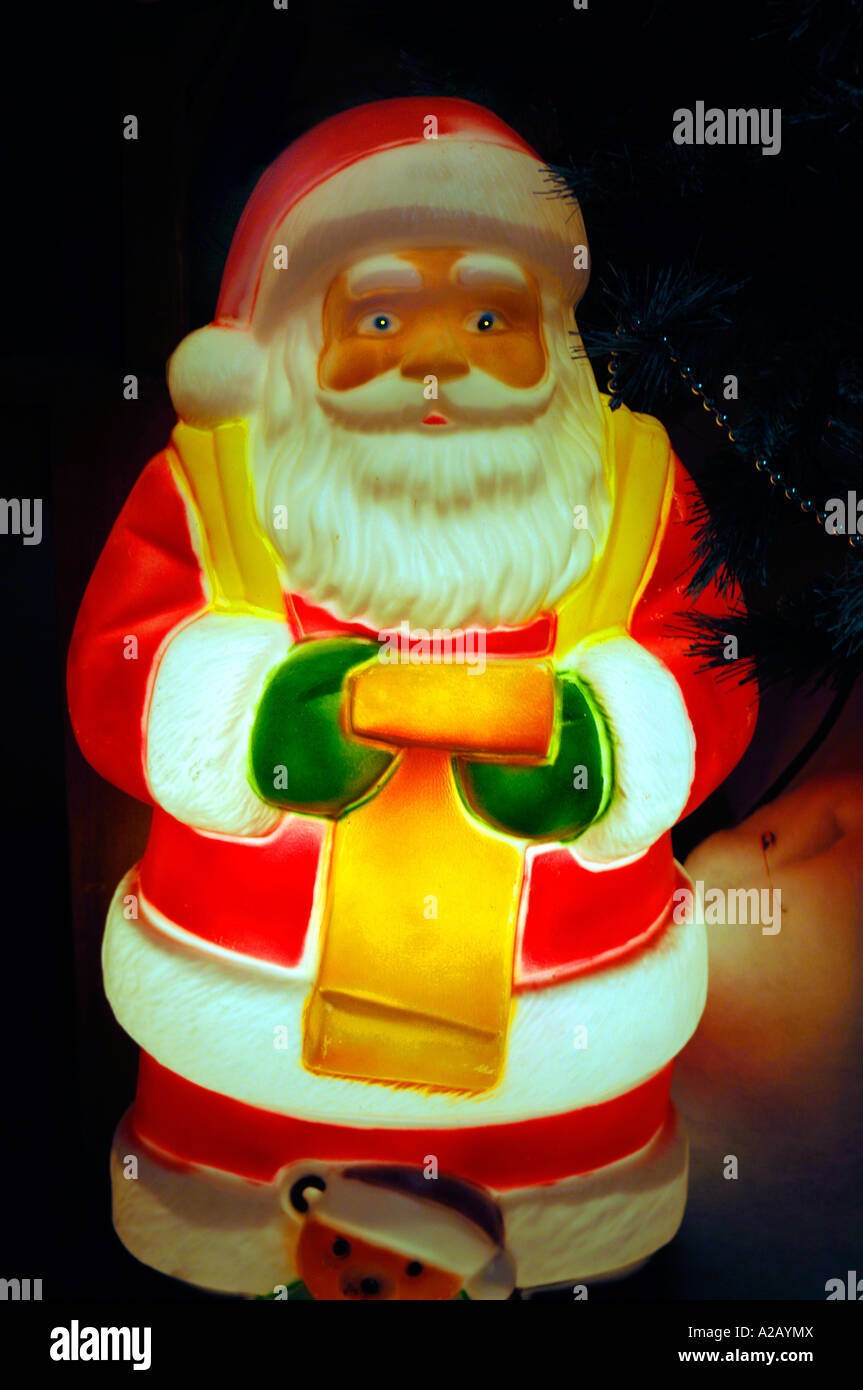 Glowing Plastic Santa Claus,Father Christmas Stock Photo - Alamy
