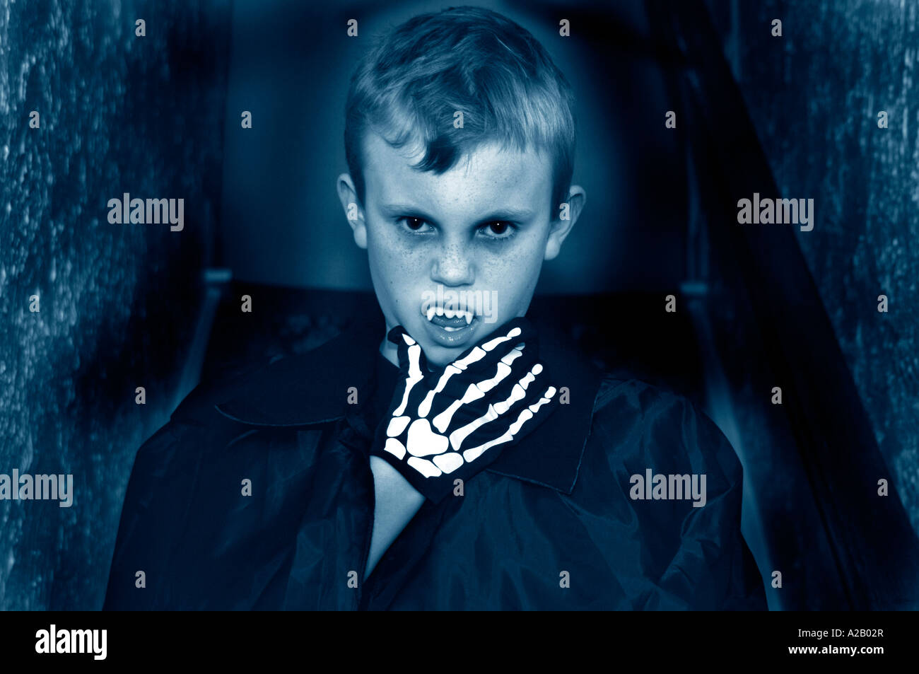 A Young Boy Dressed Up As A Vampire,As Part Of The Halloween Tradition ...