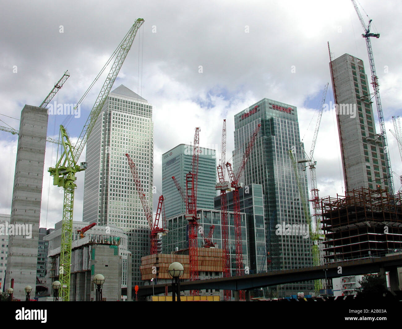 Skyscraper building work, Canary Wharf, Isle of Dogs, London E14 ...