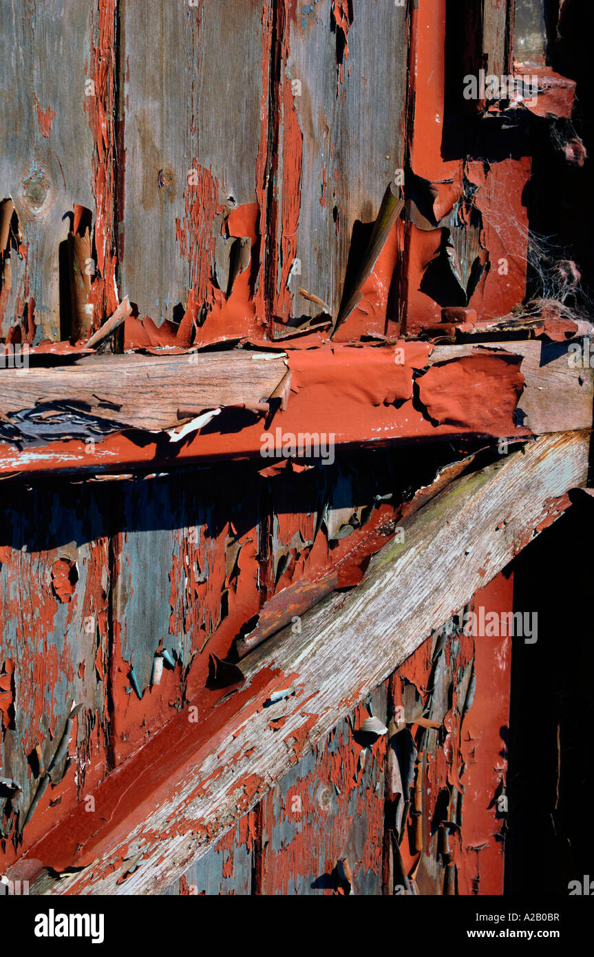 Peeling Paint On Wooden Surfaces Stock Photo - Alamy
