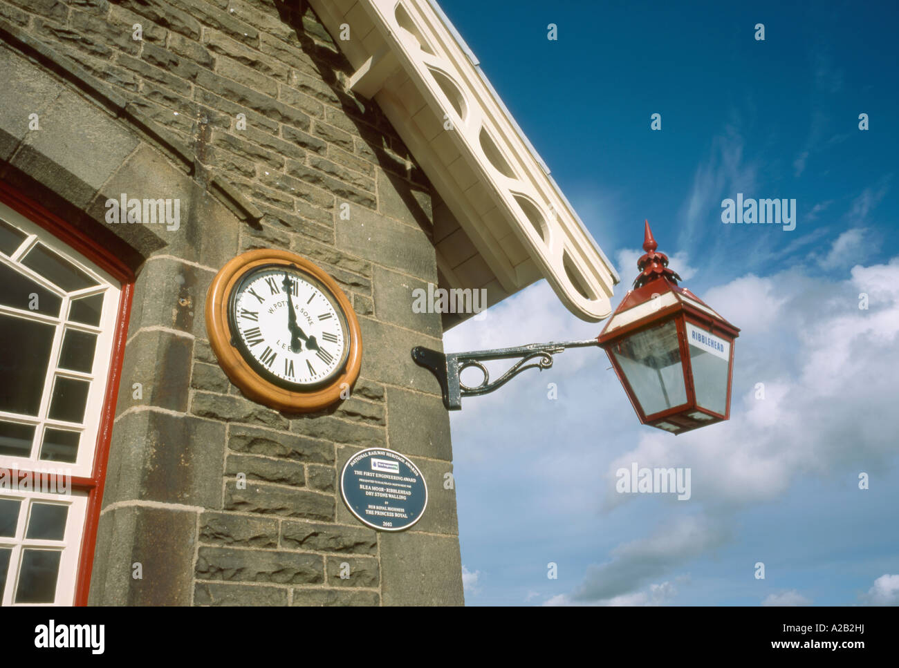Detail of Ribblehead station building on the Settle to Carlisle railway ...