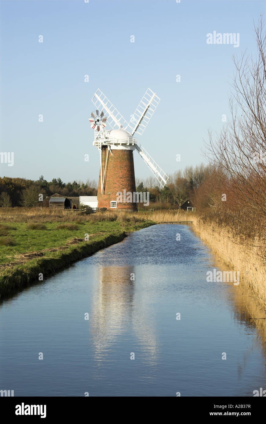 Horsey windmill Norfolk Broads November Stock Photo - Alamy