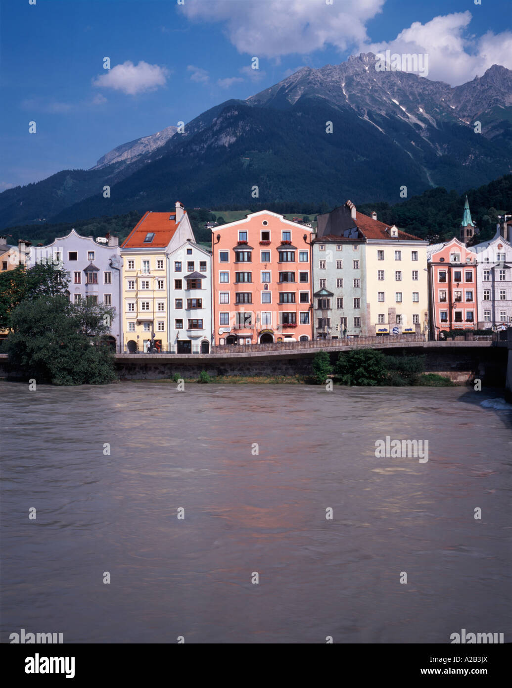 Inn River and skyline view of Innsbruck Austria Stock Photo - Alamy