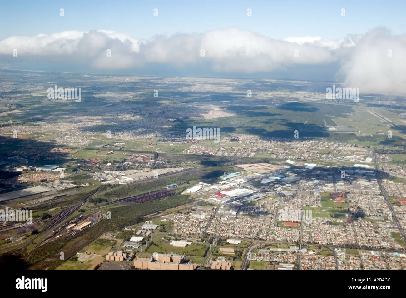 Aerial view of South Africa's Western Cape terrain, including the Great ...