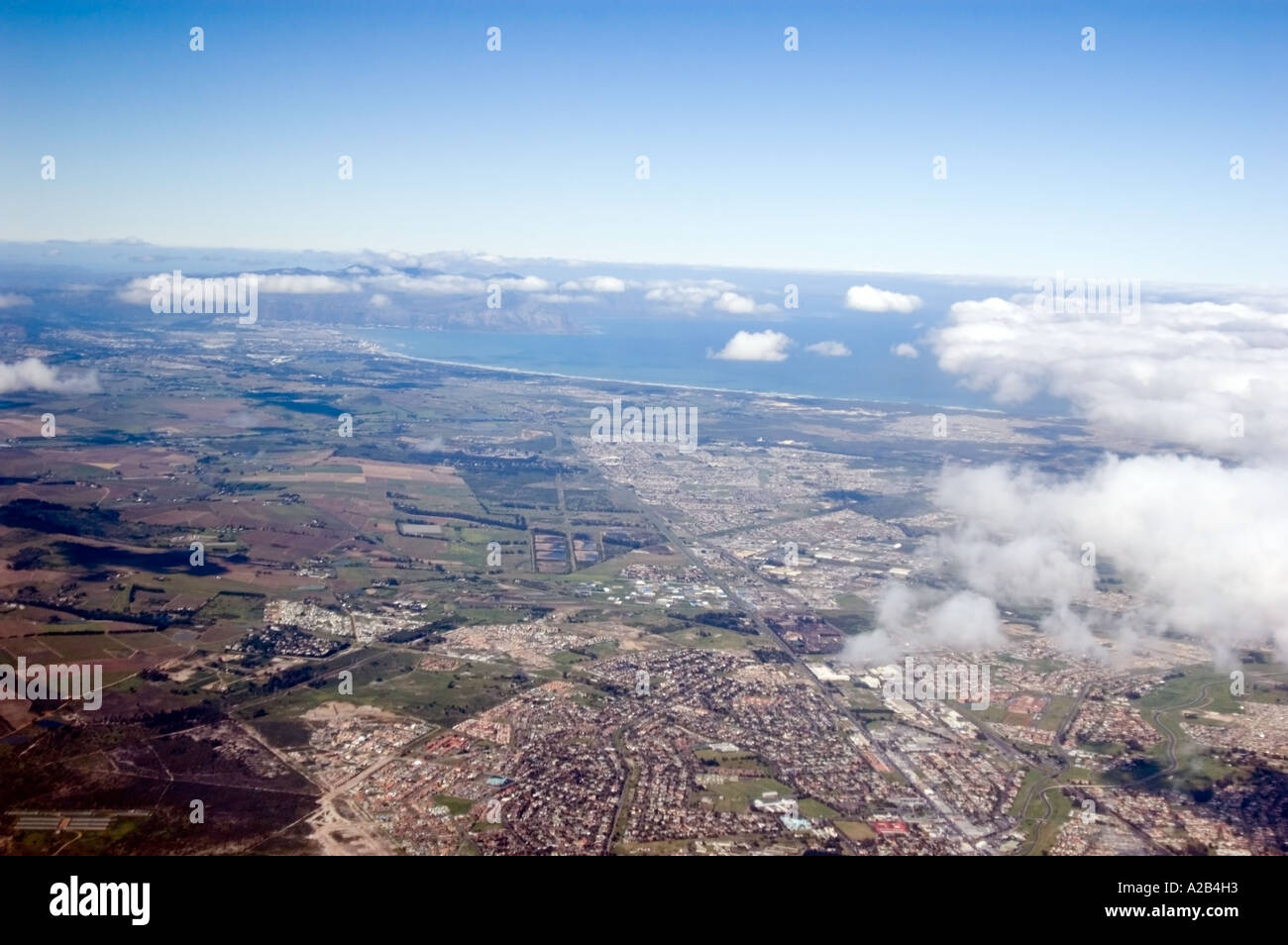 Aerial view of South Africa's Western Cape terrain, including the Great ...