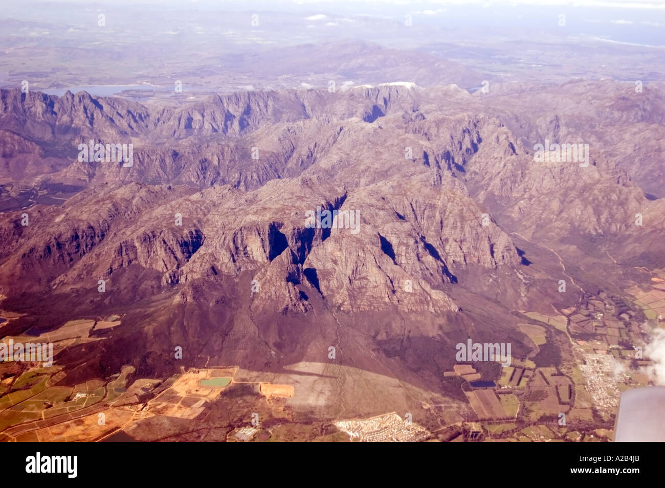 Aerial view of South Africa's Western Cape terrain, including the Great ...