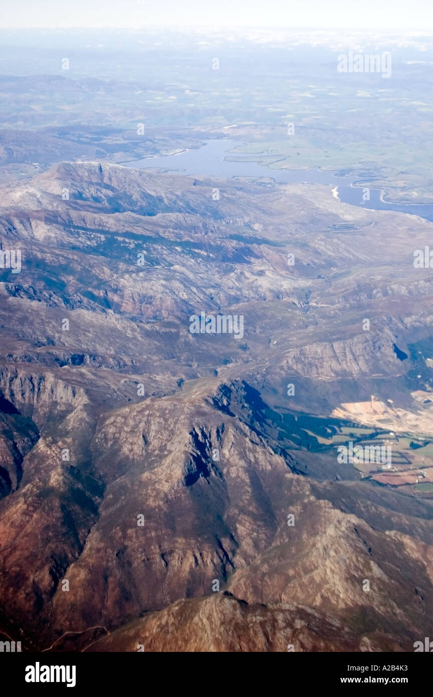 Aerial view of South Africa's Western Cape terrain, including the Great ...