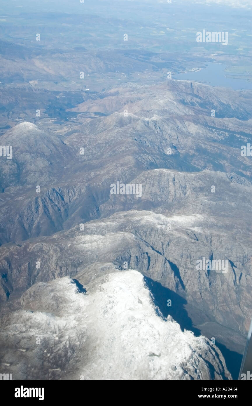 Aerial view of South Africa's Western Cape terrain, including the Great ...