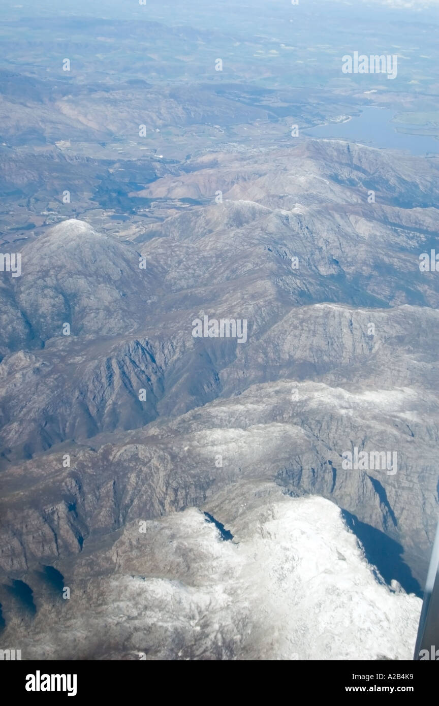 Aerial view of South Africa's Western Cape terrain, including the Great ...