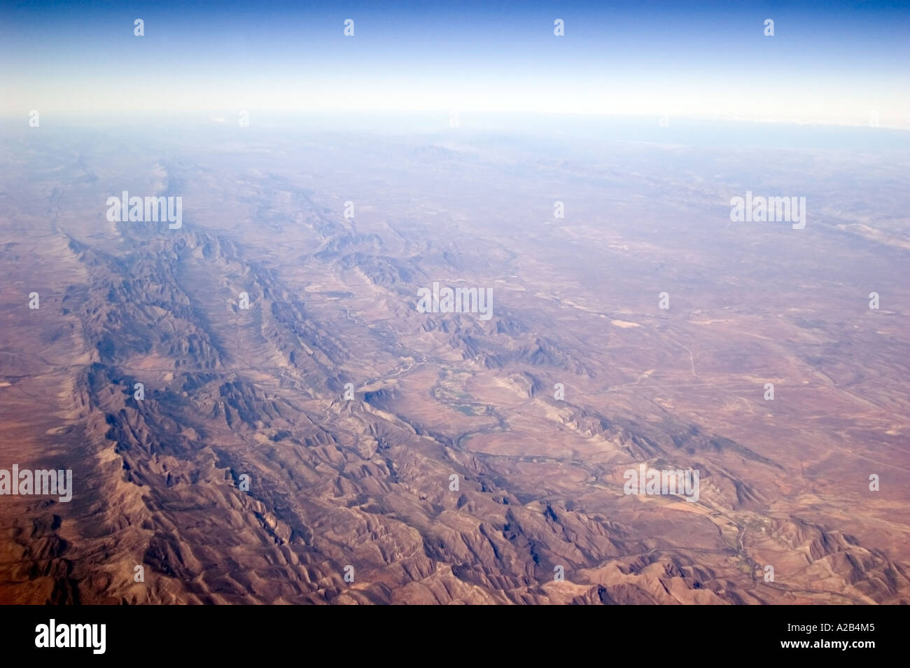 Aerial view of South Africa's Western Cape terrain, including the Great ...