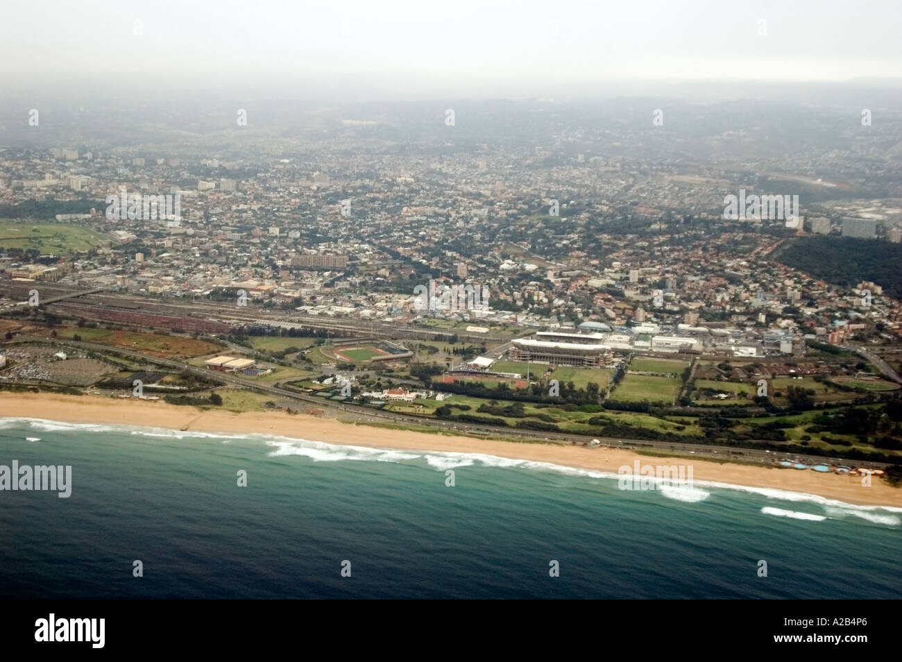 Aerial view of South Africa's coastline of KwaZulu-Natal, South Africa ...