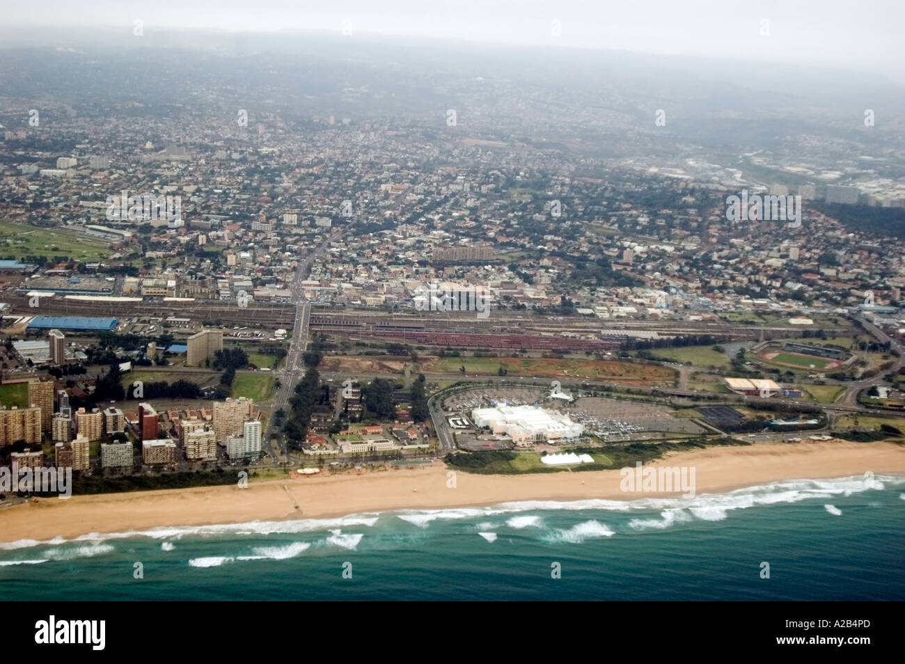 Aerial view of South Africa's coastline of KwaZulu-Natal, South Africa ...