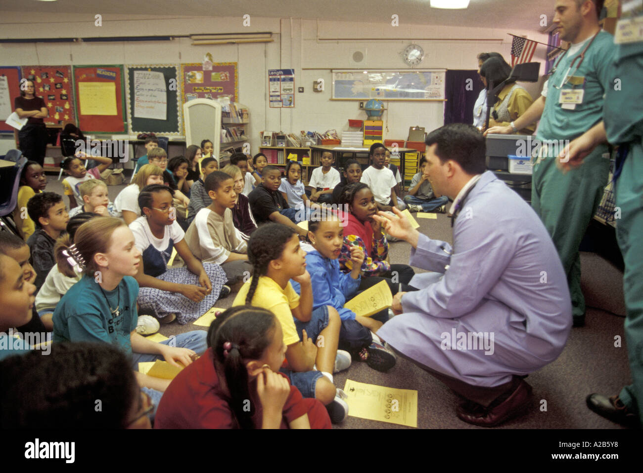 Doctor Talks to Students Stock Photo - Alamy