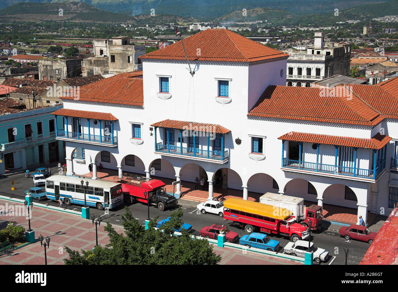 Ayuntamiento, Town Hall, Parque Cespedes, Santiago de Cuba, Cuba Stock ...