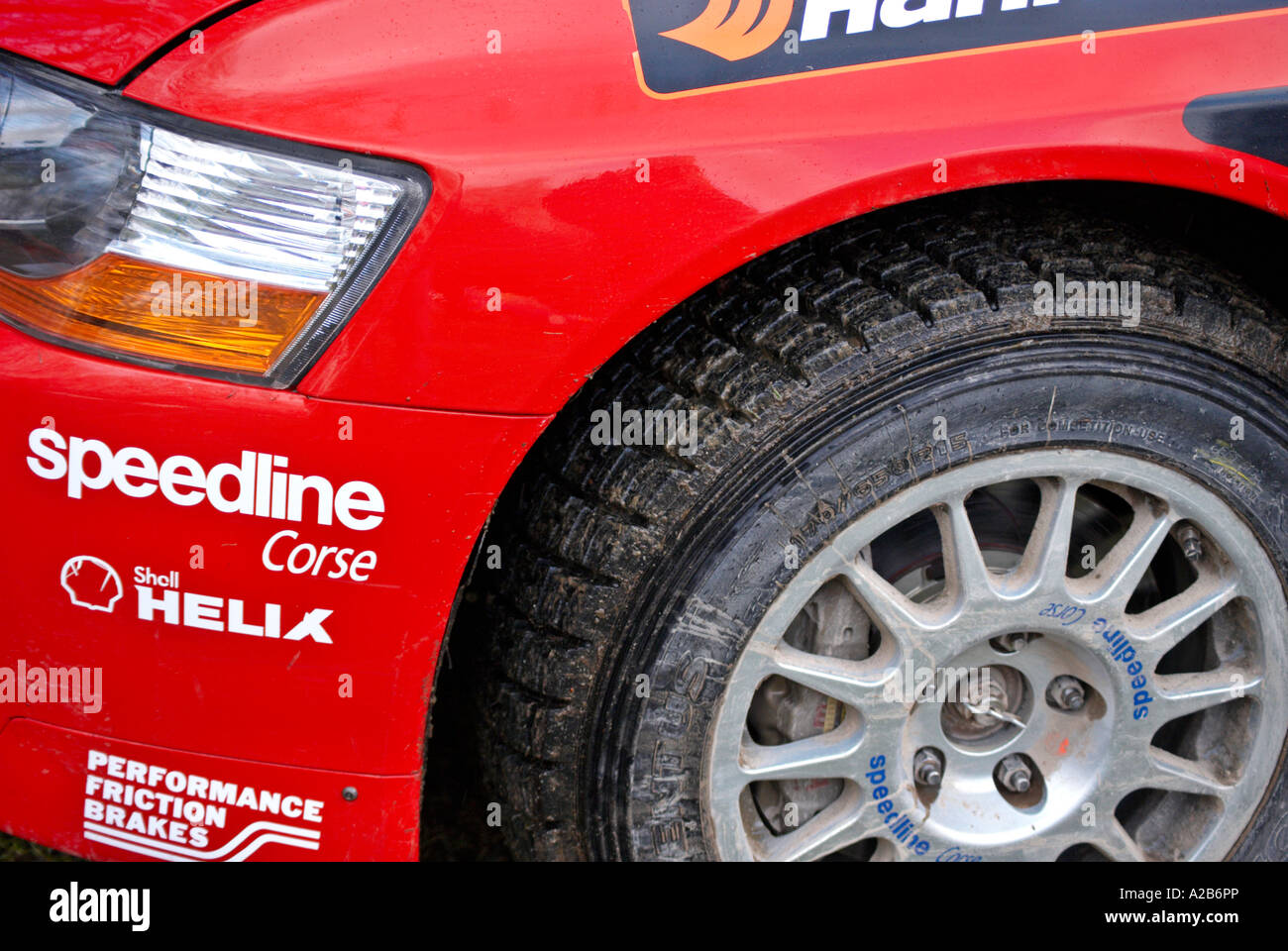 Motor Car Detail Front wing fender and wheel detail of a performance ...