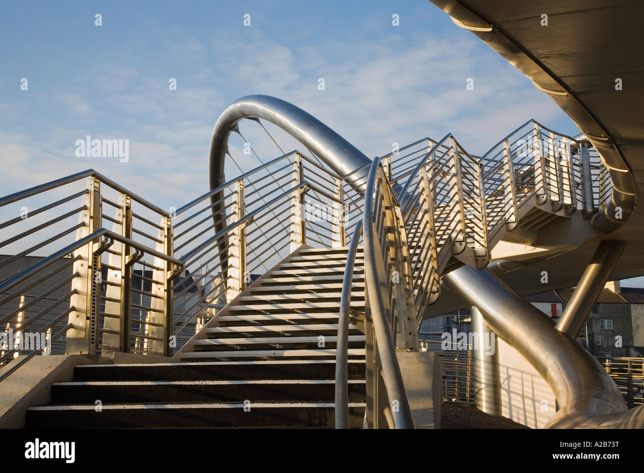 CELTIC GATEWAY BRIDGE pedestrian walkway steps and footbridge Holyhead ...