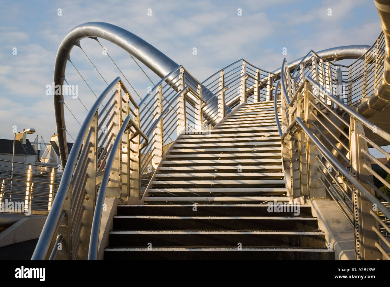 CELTIC GATEWAY BRIDGE pedestrian walkway steps and footbridge from ...