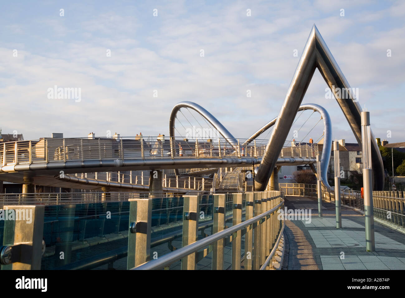 CELTIC GATEWAY BRIDGE pedestrian walkway footbridge Holyhead Anglesey ...