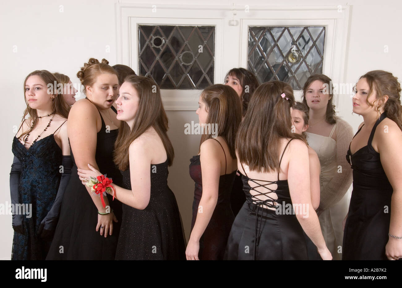 High School Girls Before Dance Stock Photo - Alamy