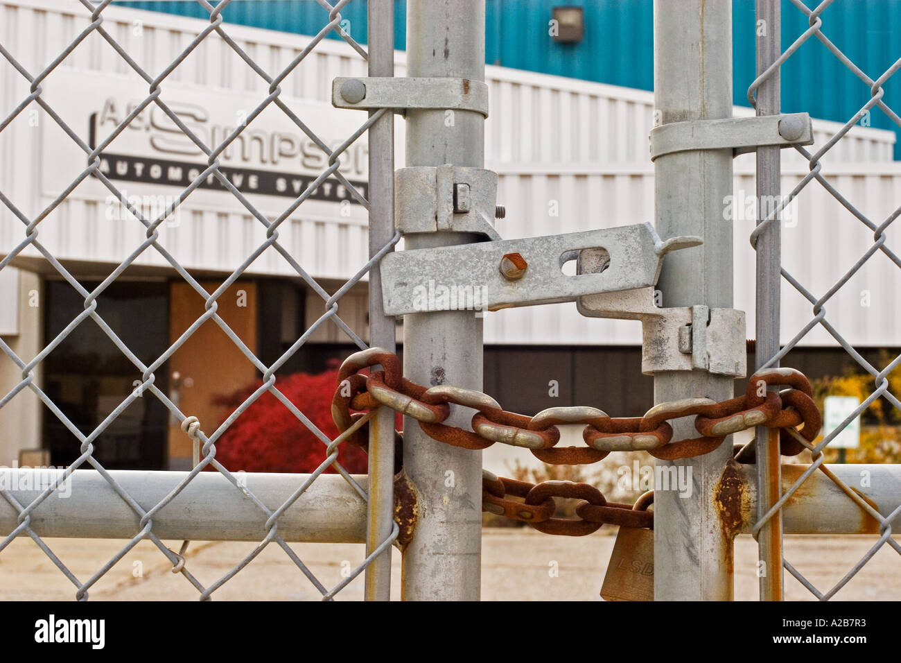 Closed Auto Parts Factory Stock Photo - Alamy