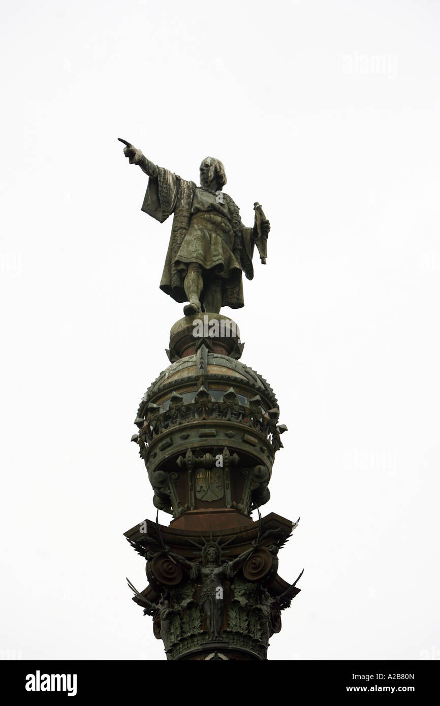 Statue of Christopher Colombus Barcelona Spain Europe Stock Photo - Alamy
