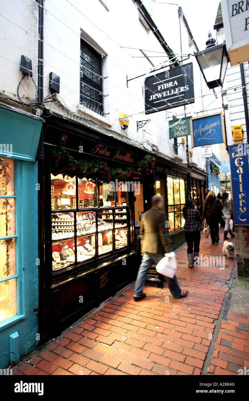 The Lanes shopping area Brighton England UK Stock Photo - Alamy